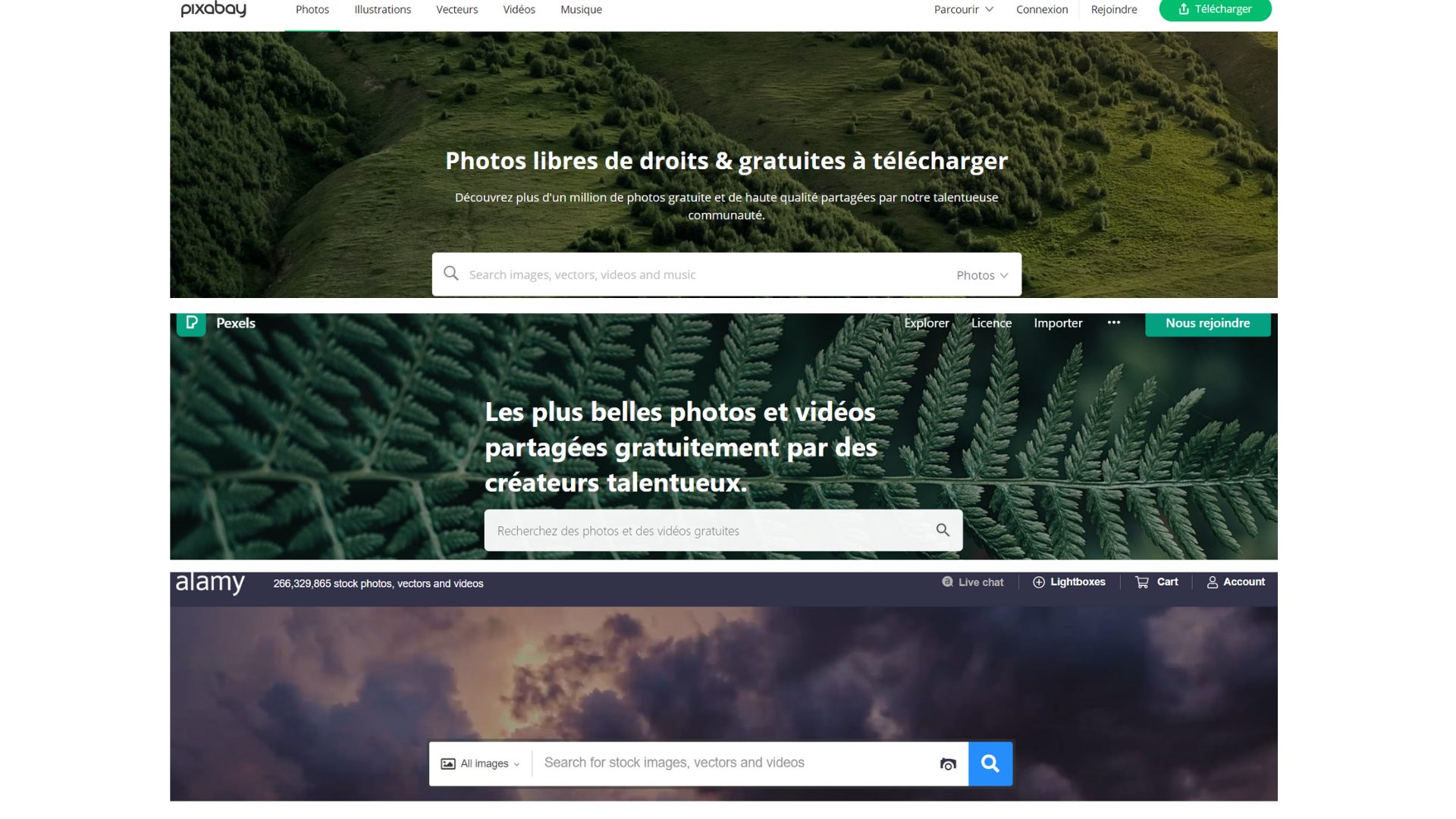Liste de 30 banques d'images et icônes gratuits et payants